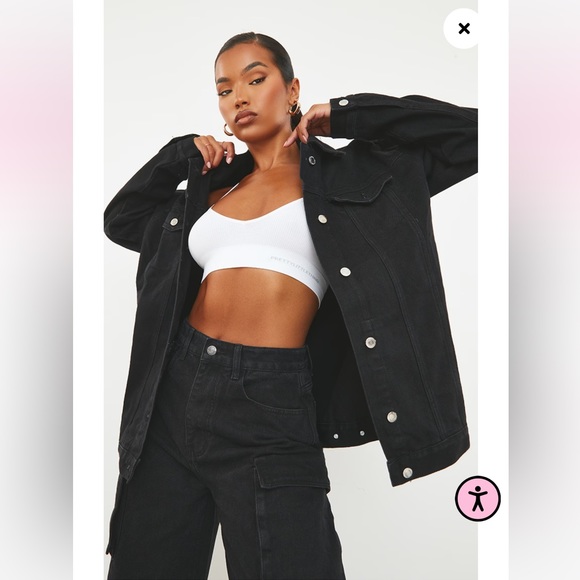 PrettyLittleThing | Jackets & Coats | Nwt Plt Black Basic Oversized ...
